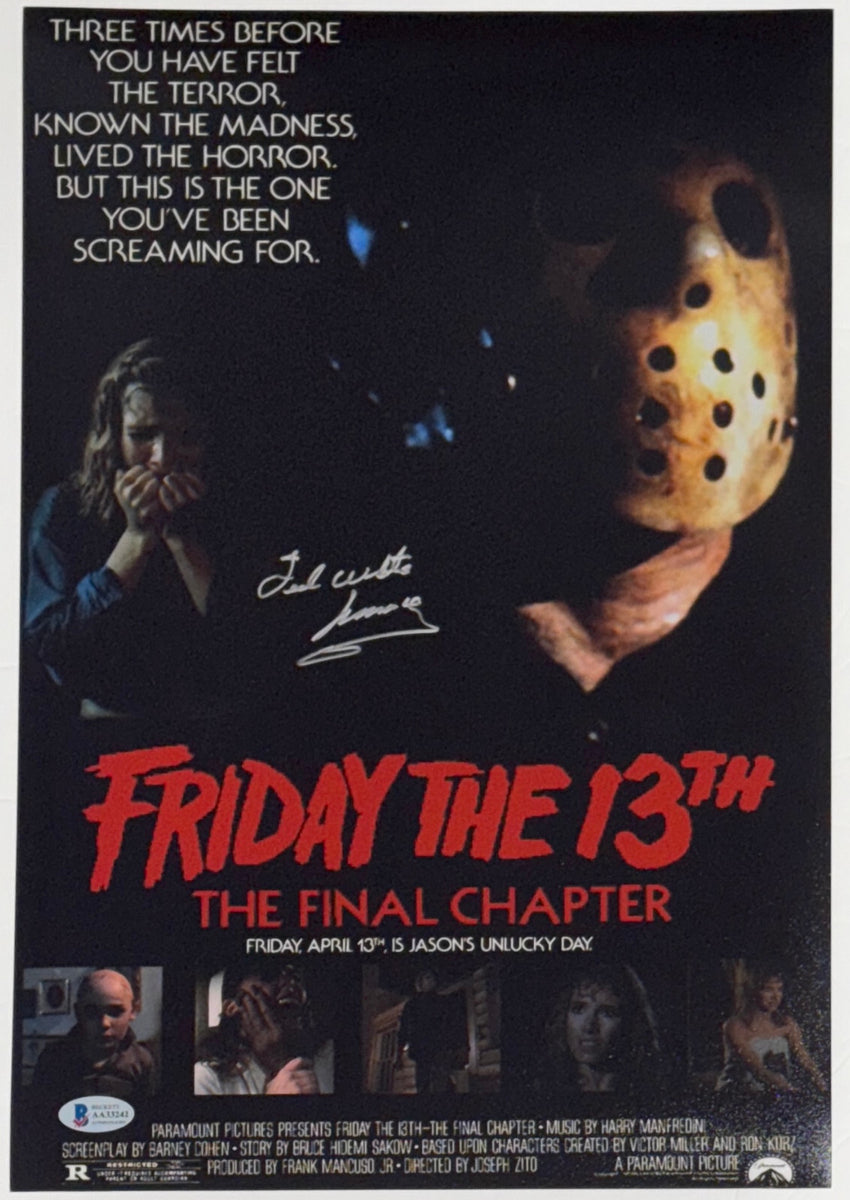 Ted White Friday The 13th Part IV Signed 11x17 Poster Jason Voorhees B ...