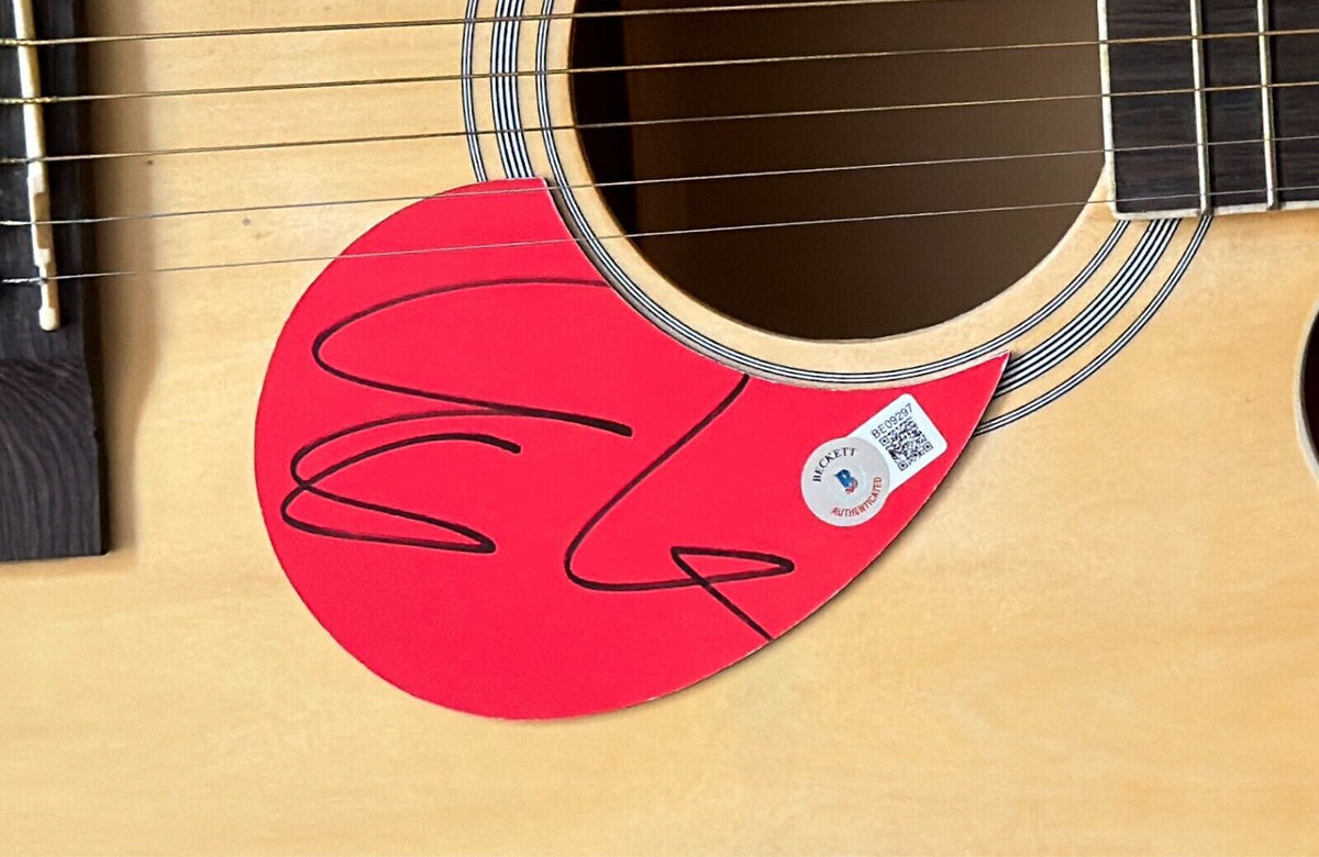 Ed Sheeran Signed Autograph Full Size Acoustic Guitar = + X Singer Bec ...