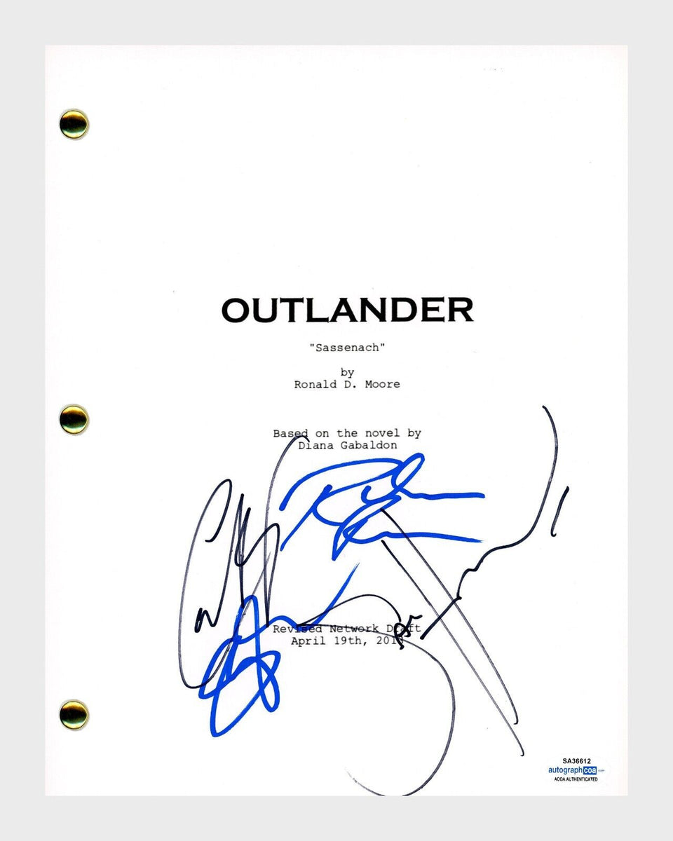 Outlander Cast Signed Autograph Pilot Script Sam Heughan Caitriona Bal ...