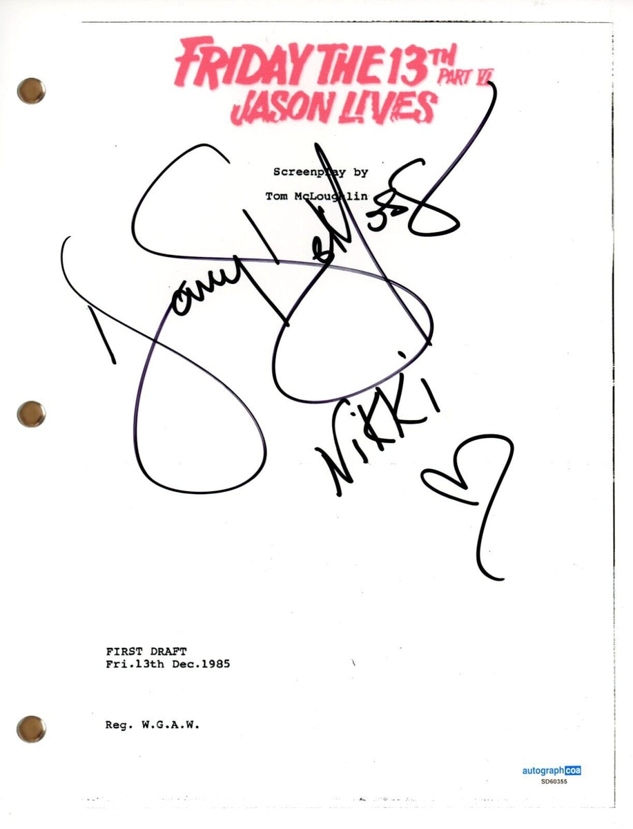 Darcy DeMoss “Friday the 13th Part VI” Signed Autograph Movie Script H ...