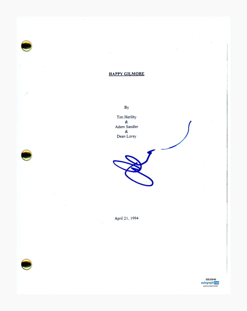 Adam Sandler HAPPY GILMORE Signed Autograph Movie Script Full Screenpl ...