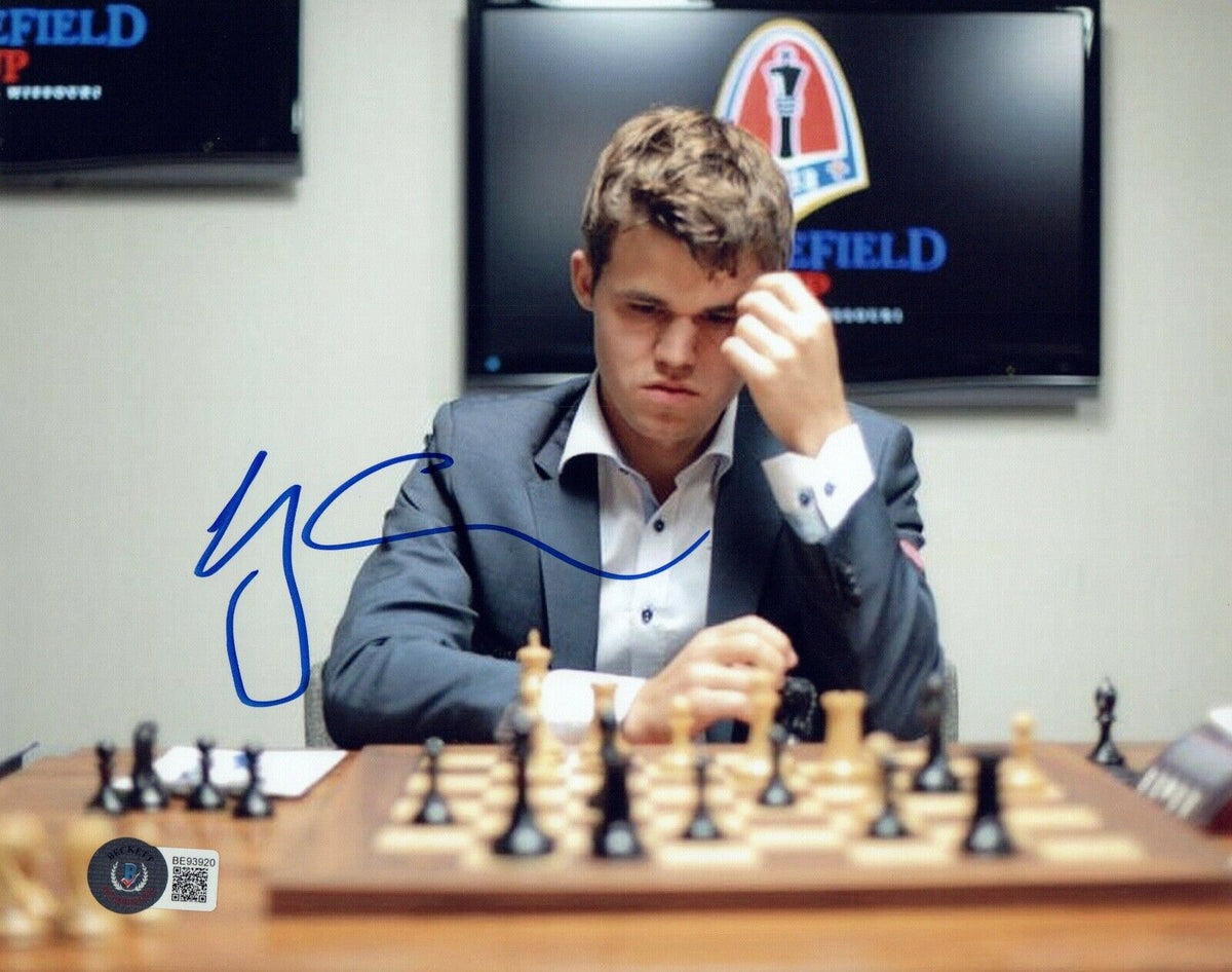 Magnus Carlsen Signed Autograph 8x10 Photo Chess Grandmaster Champ Bec ...