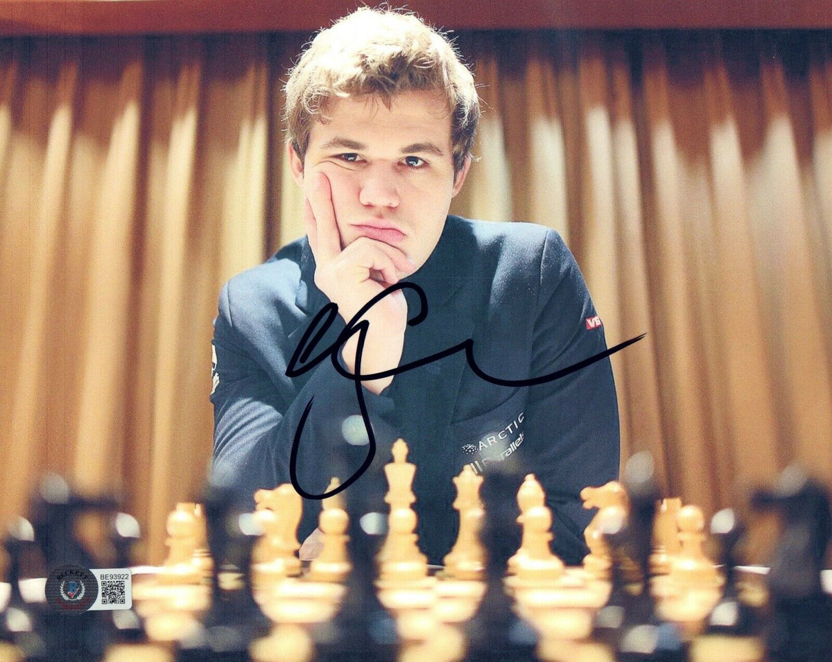 Magnus Carlsen Signed Autograph 8x10 Photo Chess Grandmaster Champ Bec ...