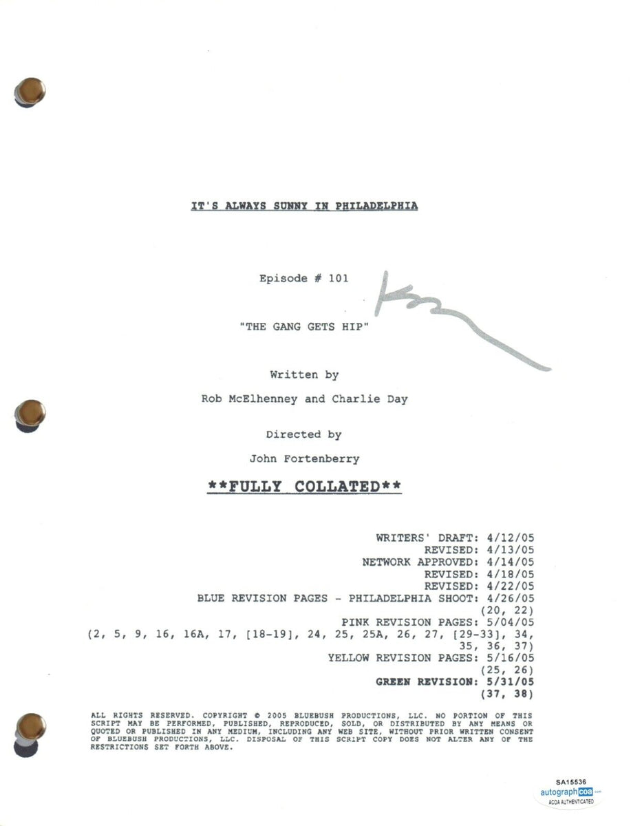 Kaitlin Olson Signed It's Always Sunny In Philadelphia Script Screenpl ...