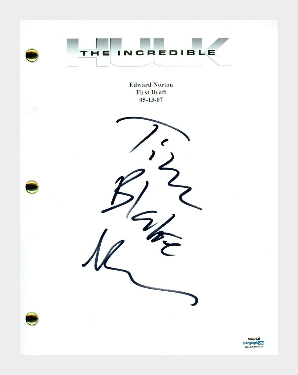 Tim Blake Nelson Signed Autograph The Incredible Hulk Script Screenpla ...