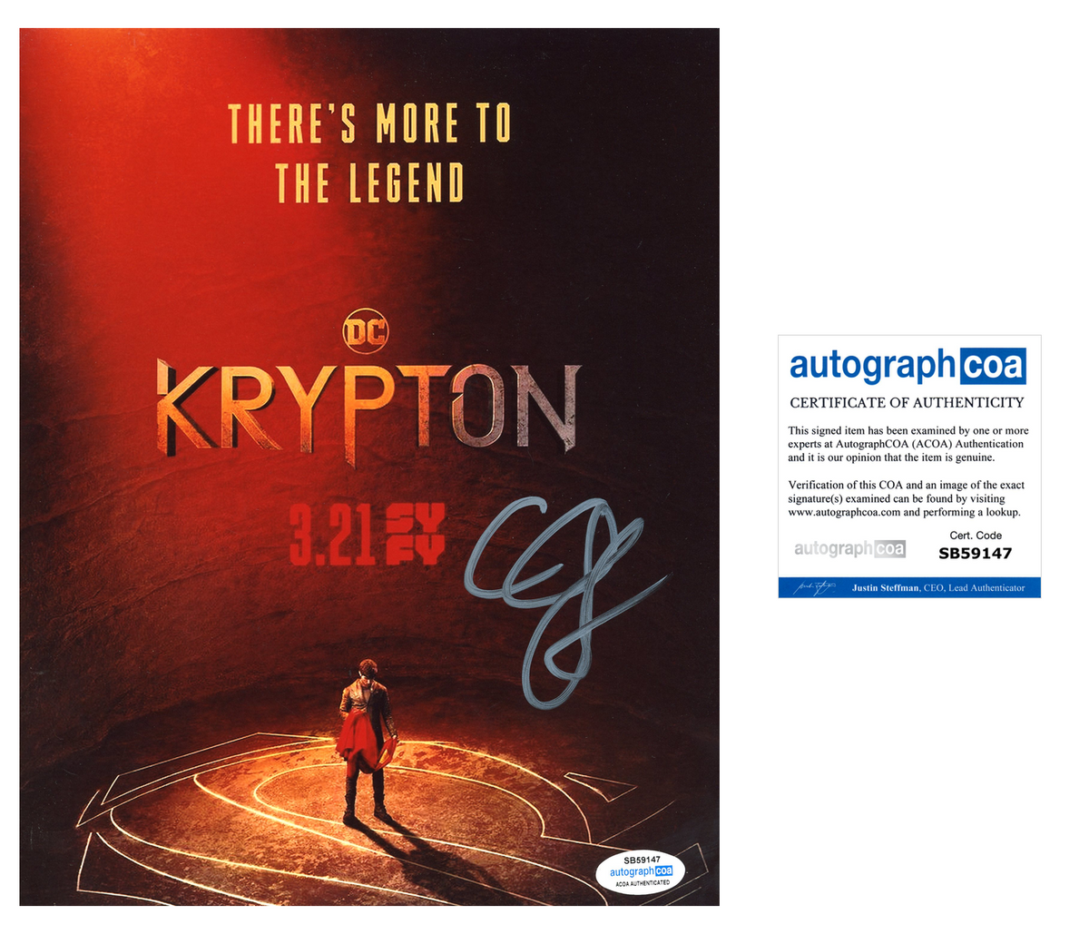 Cameron Cuffe Signed Autograph 8x10 Photo Krypton Seg-El Superman ACOA ...