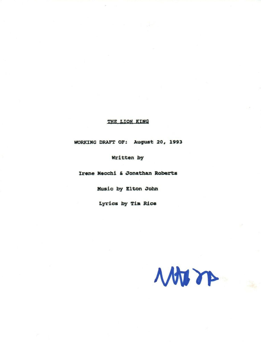 Matthew Broderick Signed Autographed THE LION KING Movie Script COA ...